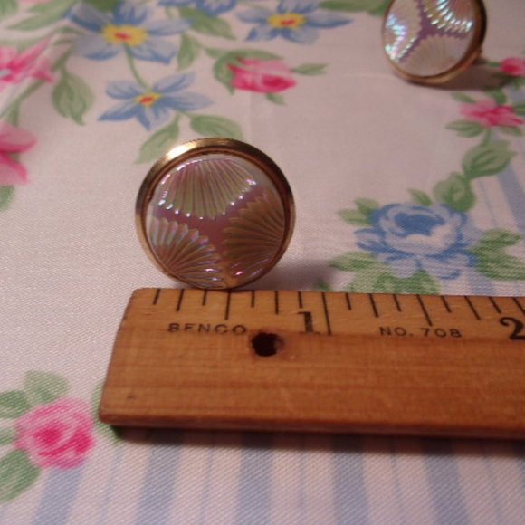 Vintage | Accessories | Vintage White Iridescent Cuff Link Tie Clasp ...